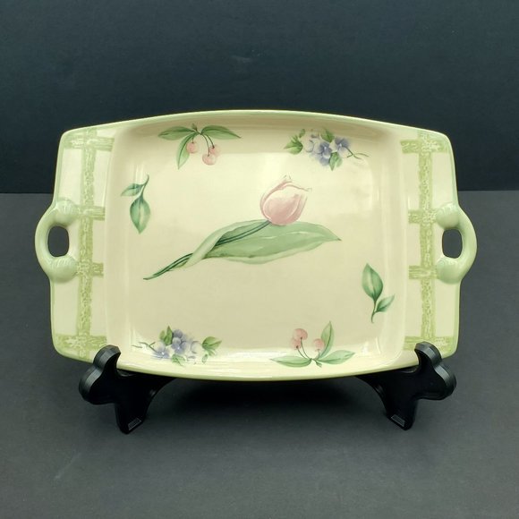 Pfaltzgraff | Dining | Pfaltzgraff Garden Party Handled Rectangular Serving Platter Tulip ...